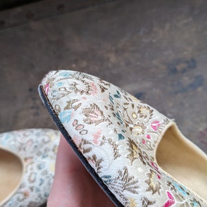Vintage Natori Brocade Wedge House Slippers - Etsy
