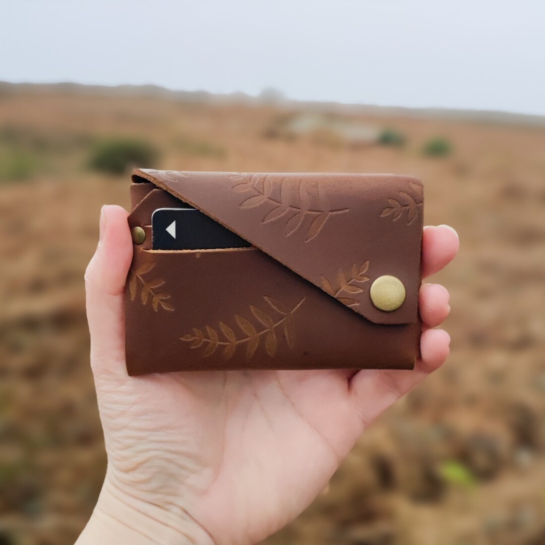 Botanical Tan Leather Wallet - Etsy