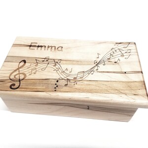 Personalized Music Notes Music Box Choose Your Song Laser - Etsy