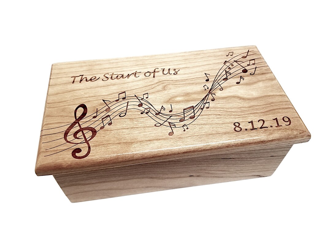 Music Box Choose Your Song Add Text Personalized Treble Clef Music ...