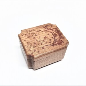 Personalized Moon and Stars Music Box Choose Your Song, Hand Made Small ...