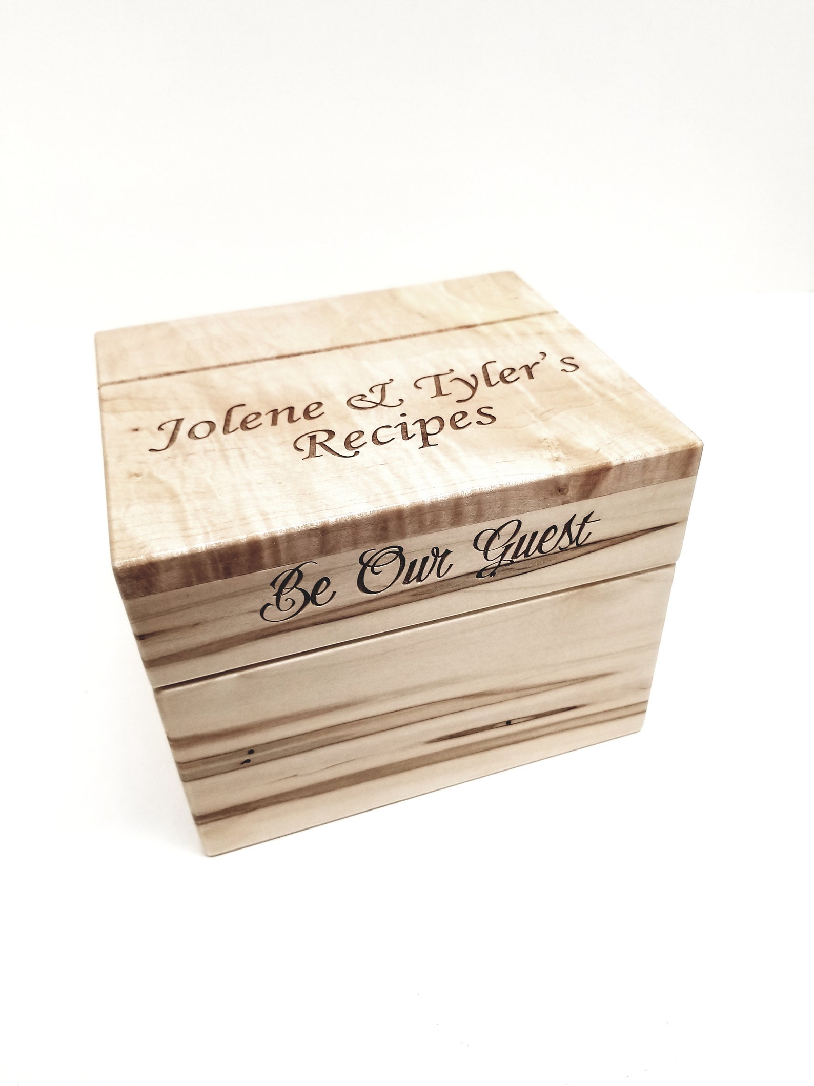 Personalized Custom Floral Design Recipe Box Wood Laser - Etsy