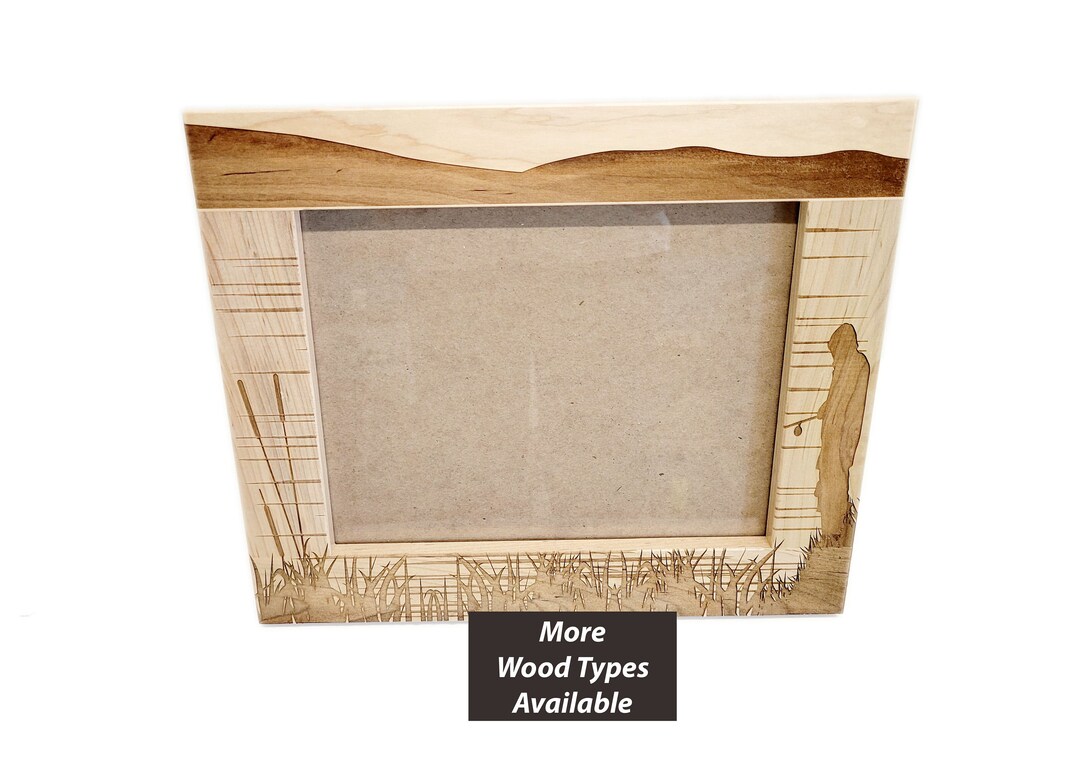 Personalized 8x10 Fishing Wooden Picture Frame, Custom Fishing Wood ...