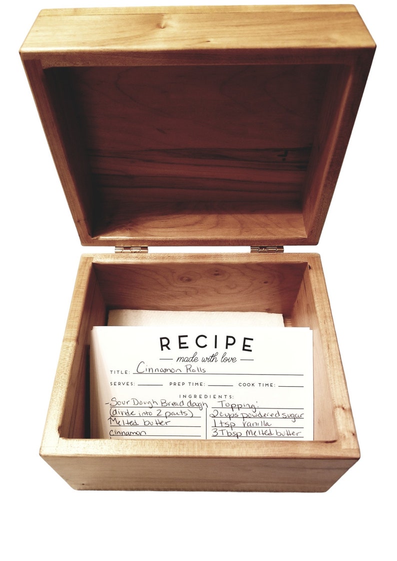 Personalized Custom Floral Design Recipe Box, Wood Laser Burned Recipe ...