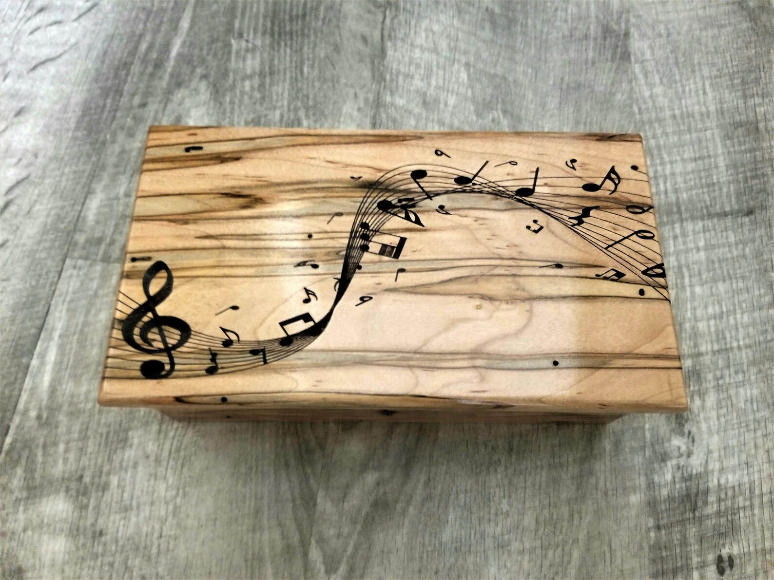 Personalized Music Notes Music Box Choose Your Song Laser | Etsy