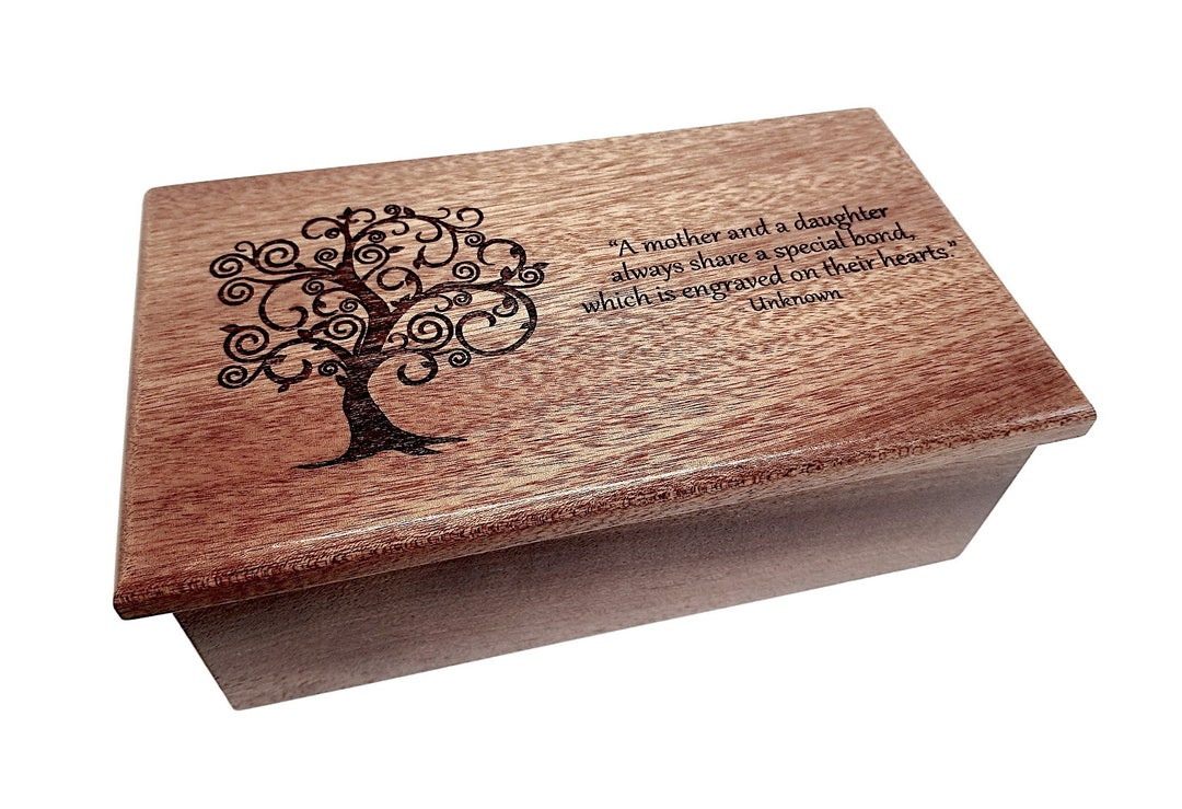 Tree Music Box Choose Your Song Engrave Your Text, Laser Engraved Music ...
