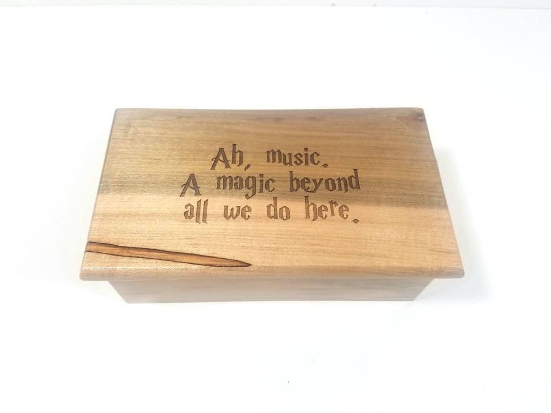 Wizard Music Box Choose Quote Add Text, Laser Engraved Personalized ...
