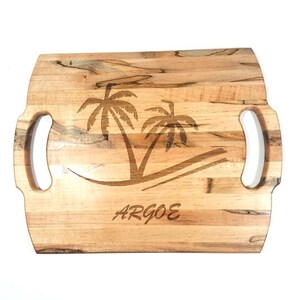 Personalized Custom Palm Tree Cutting Board, Wood Laser Burned Cutting ...