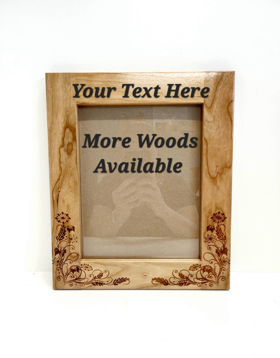 Personalized 8x10 Floral Butterfly Wooden Picture Frame, Custom Picture ...