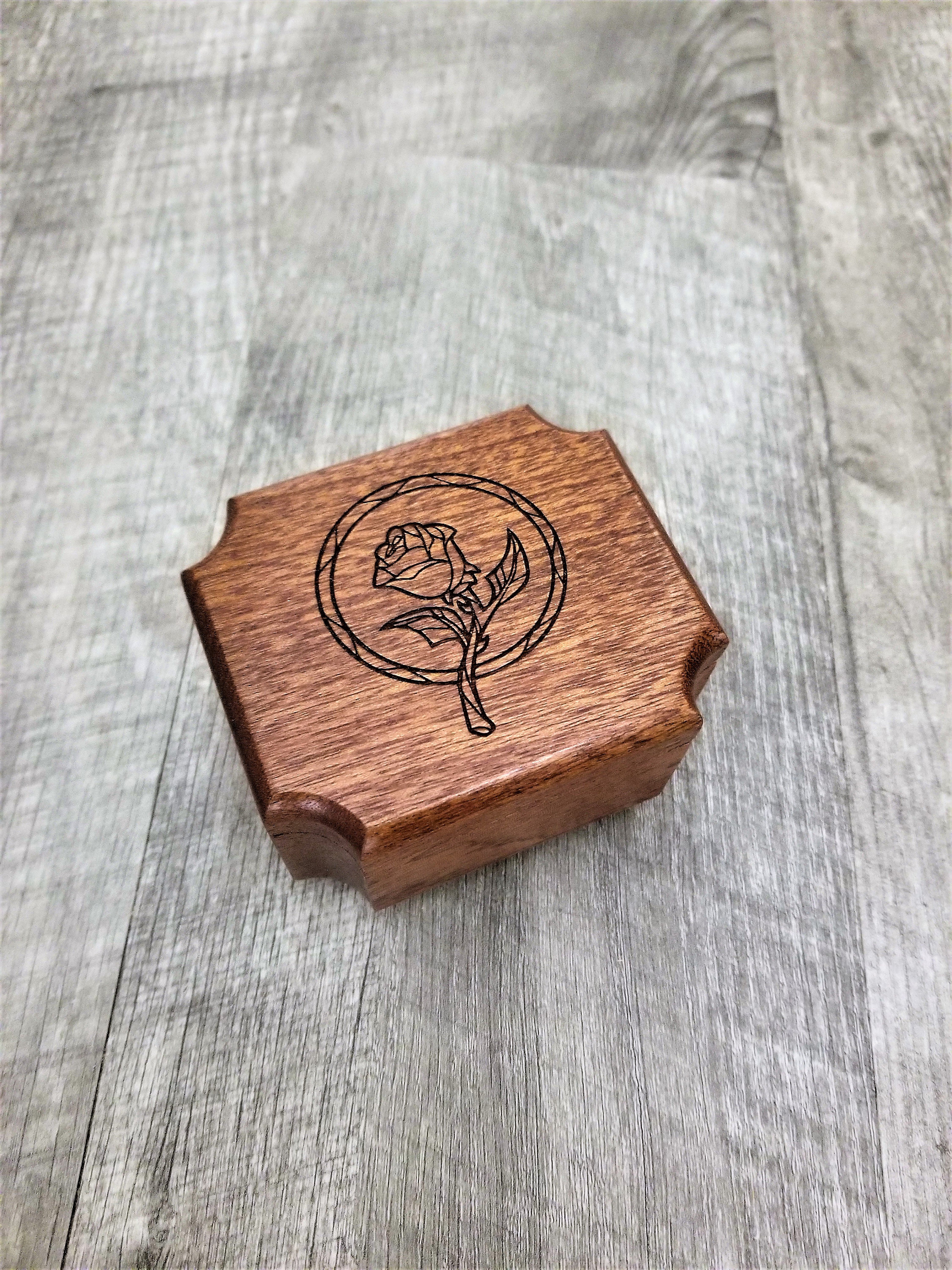Personalized Rose Ring Box Custom Wedding Ring Box Wood | Etsy