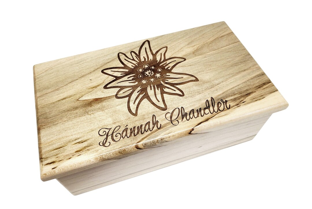 Music Box Choose Your Song Add Text, Edelweiss Flower Personalized ...