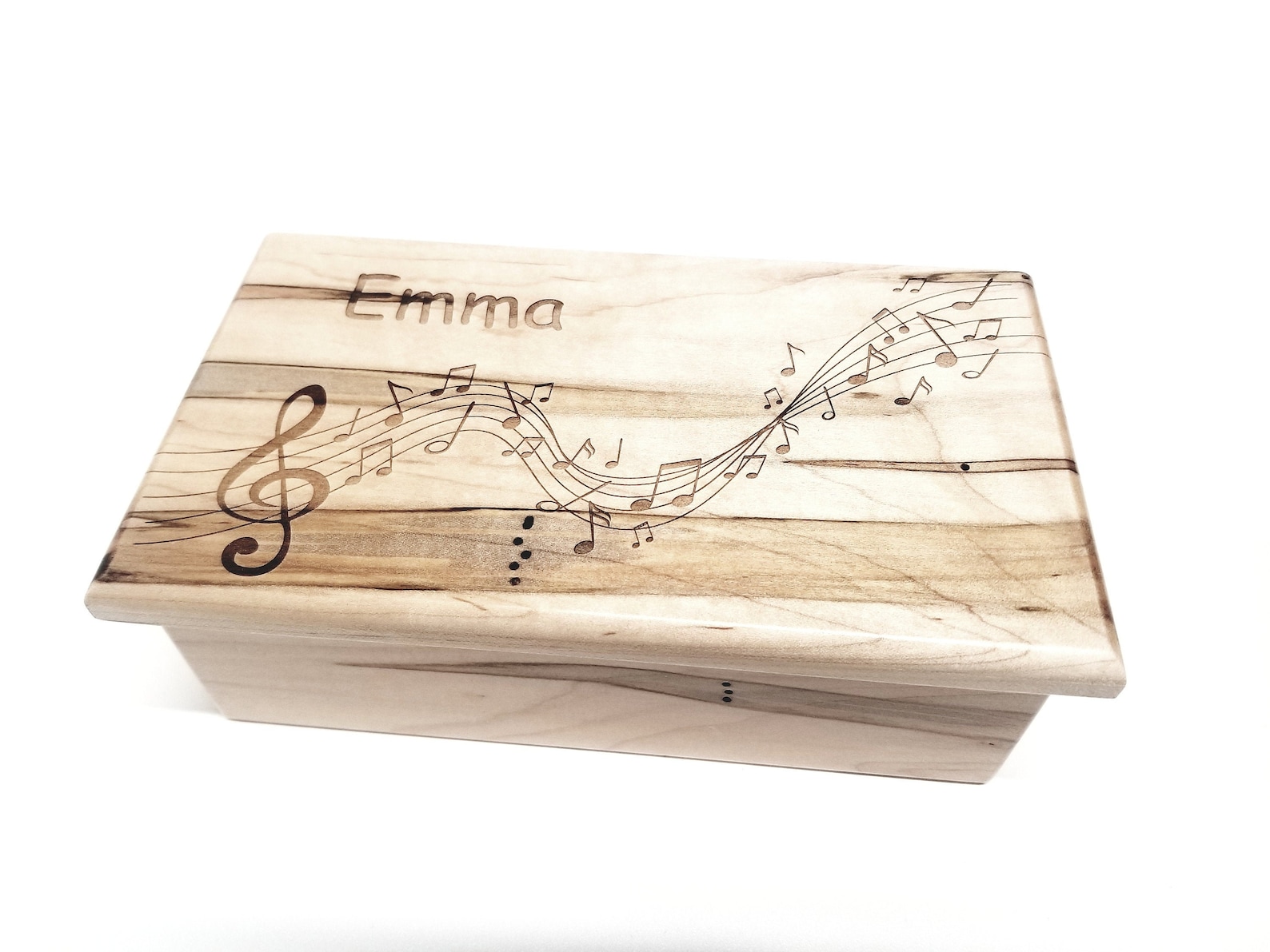 Personalized Music Notes Music Box Choose Your Song Laser - Etsy
