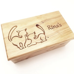 Personalized Cat Music Box Choose Your Song, Custom Wood Music Jewelry ...