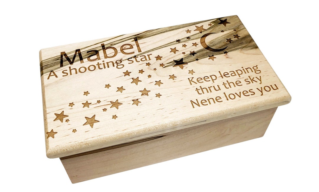 Music Box Moon and Stars Choose Your Song,personalized Laser Engraved ...