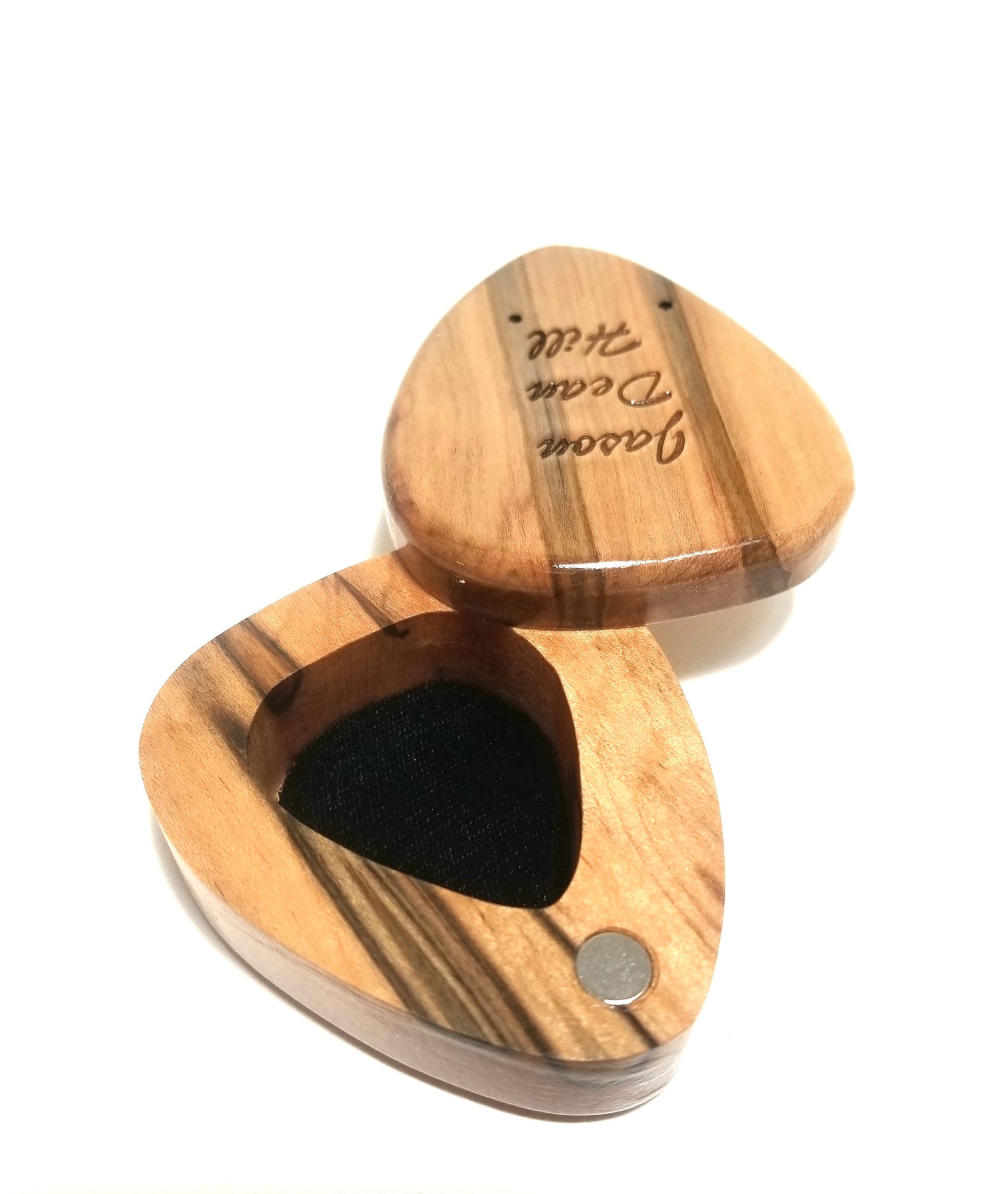 Personalized Wood Guitar Pick Box and Pick Custom Guitar Pick - Etsy