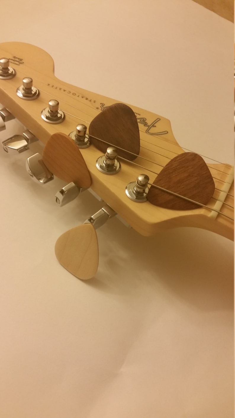 4pc Hand Made Wood Guitar Picks, Custom Wood Guitar Pick, Music Gift ...