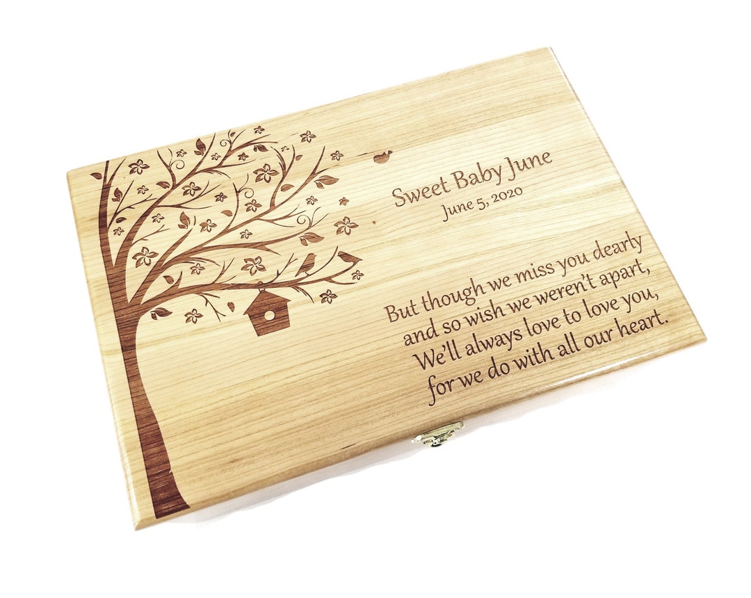Tree of Life Birdhouse Memory Box Custom Engraved, Keepsake Box Hand ...