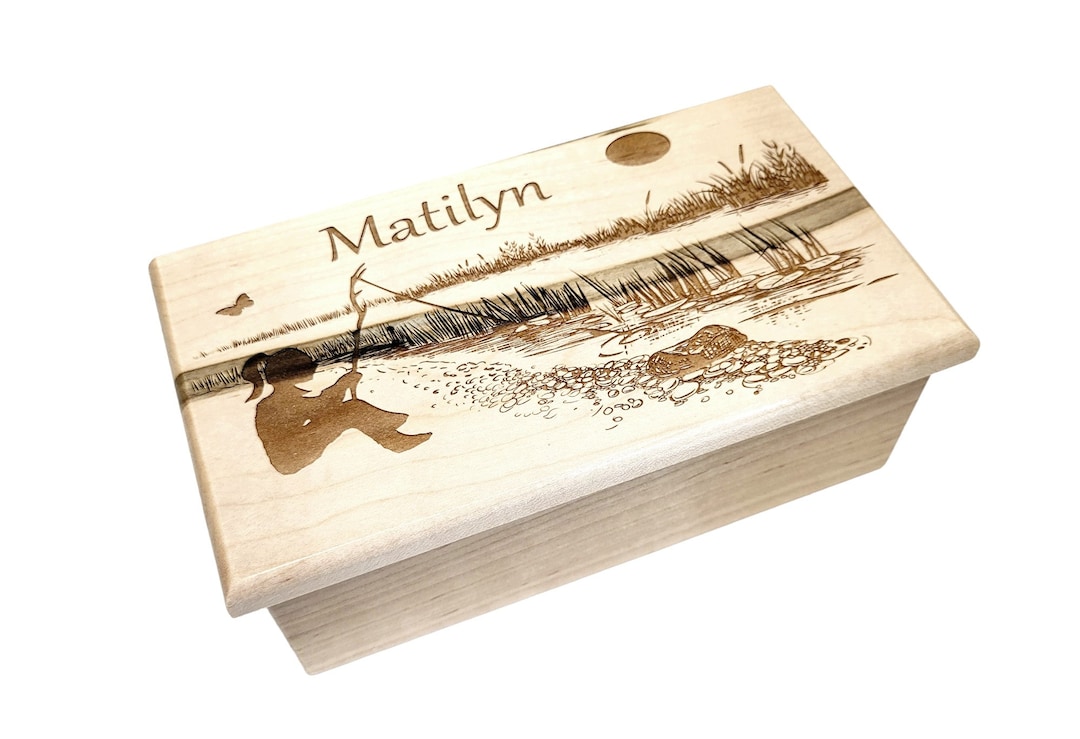 Music Box Girl Fishing Choose Your Song, Uniqueteen Daughter Gift ...