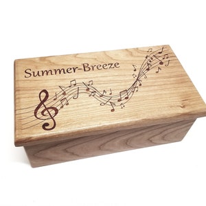 Personalized Music Notes Music Box Choose Your Song Laser - Etsy