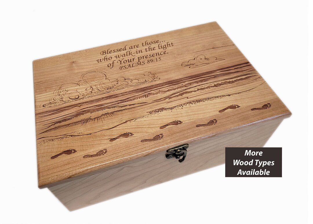 Custom Personalized Footprints in the Sand Memory Box, Engraved Memory ...