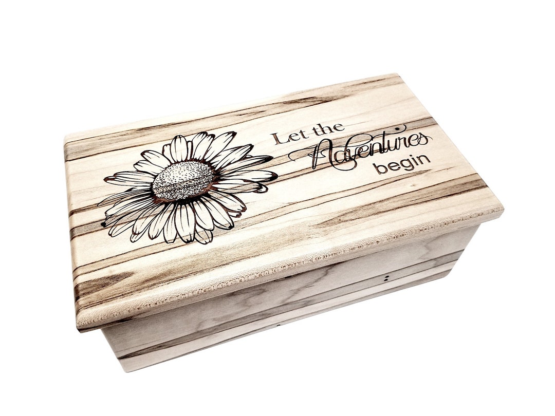 Music Box Choose Your Song Add Text, Custom Personalized Daisy Flower ...
