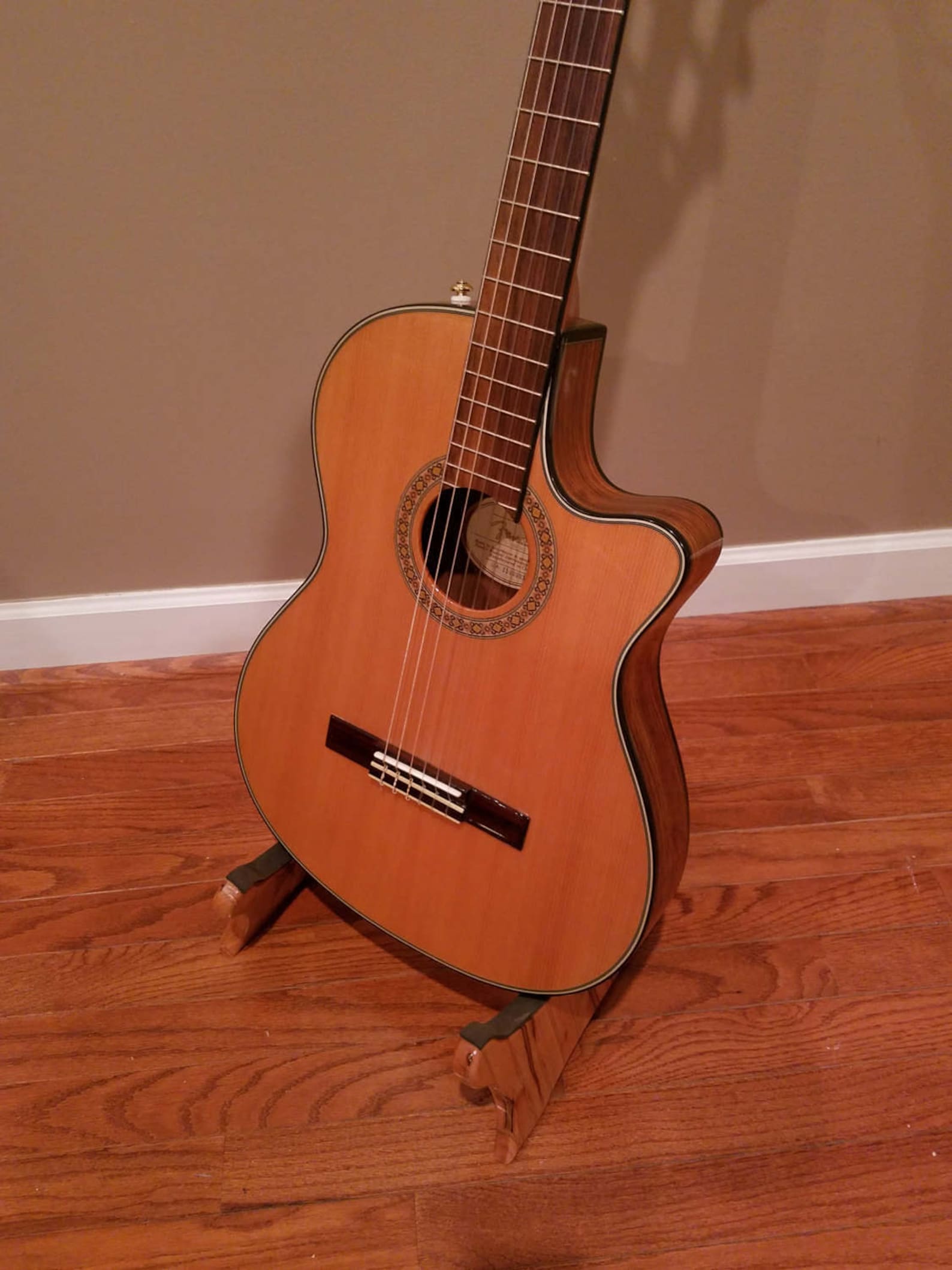 Personalized Hand Built Engraved Wood Guitar Stand Acoustic | Etsy Canada