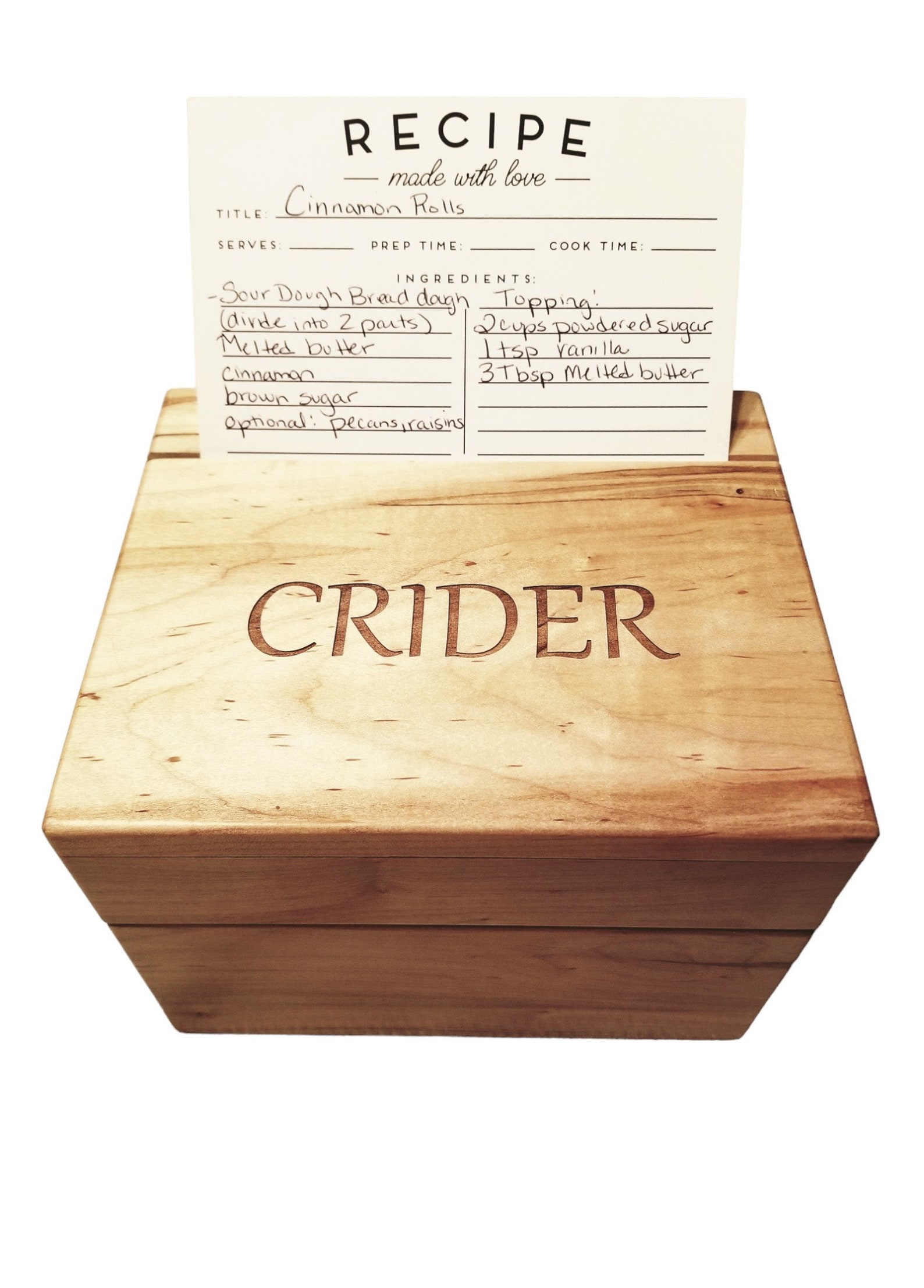 Personalized Custom Floral Design Recipe Box, Wood Laser Burned Recipe ...