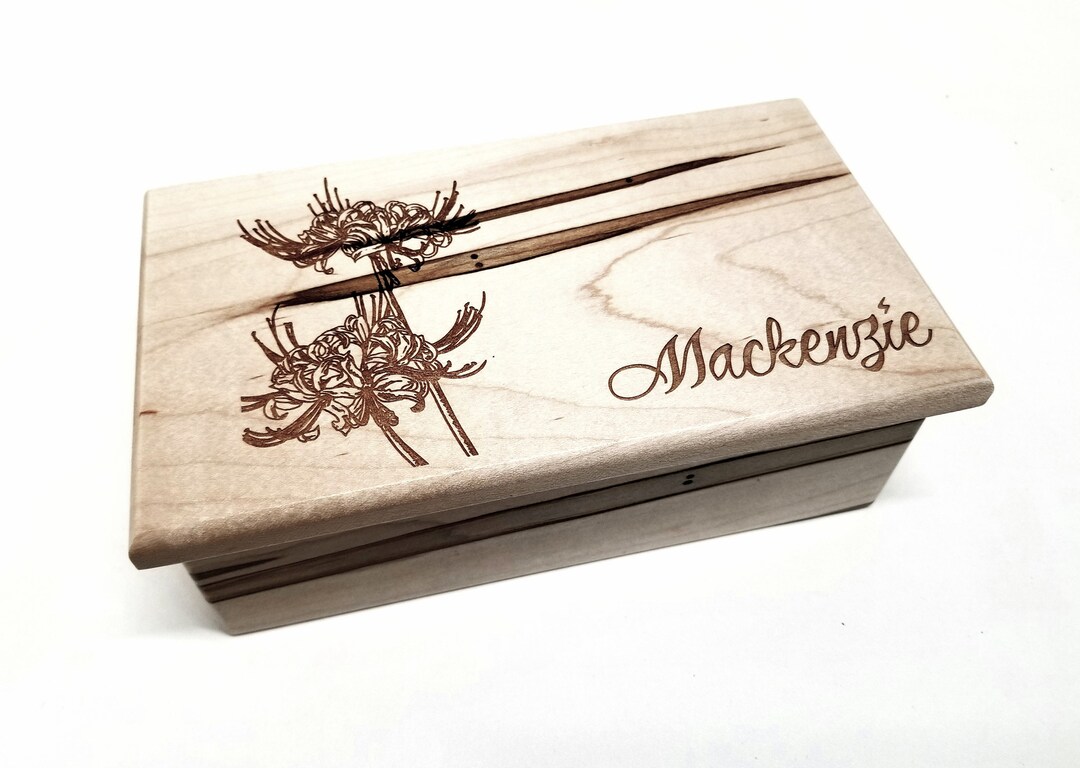 Music Box Choose Your Song Add Text, Custom Personalized Spider Lily ...