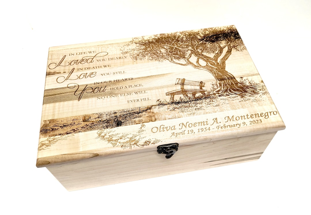 Custom Personalized Park Bench Loved Poem Memory Box, Grandparent ...