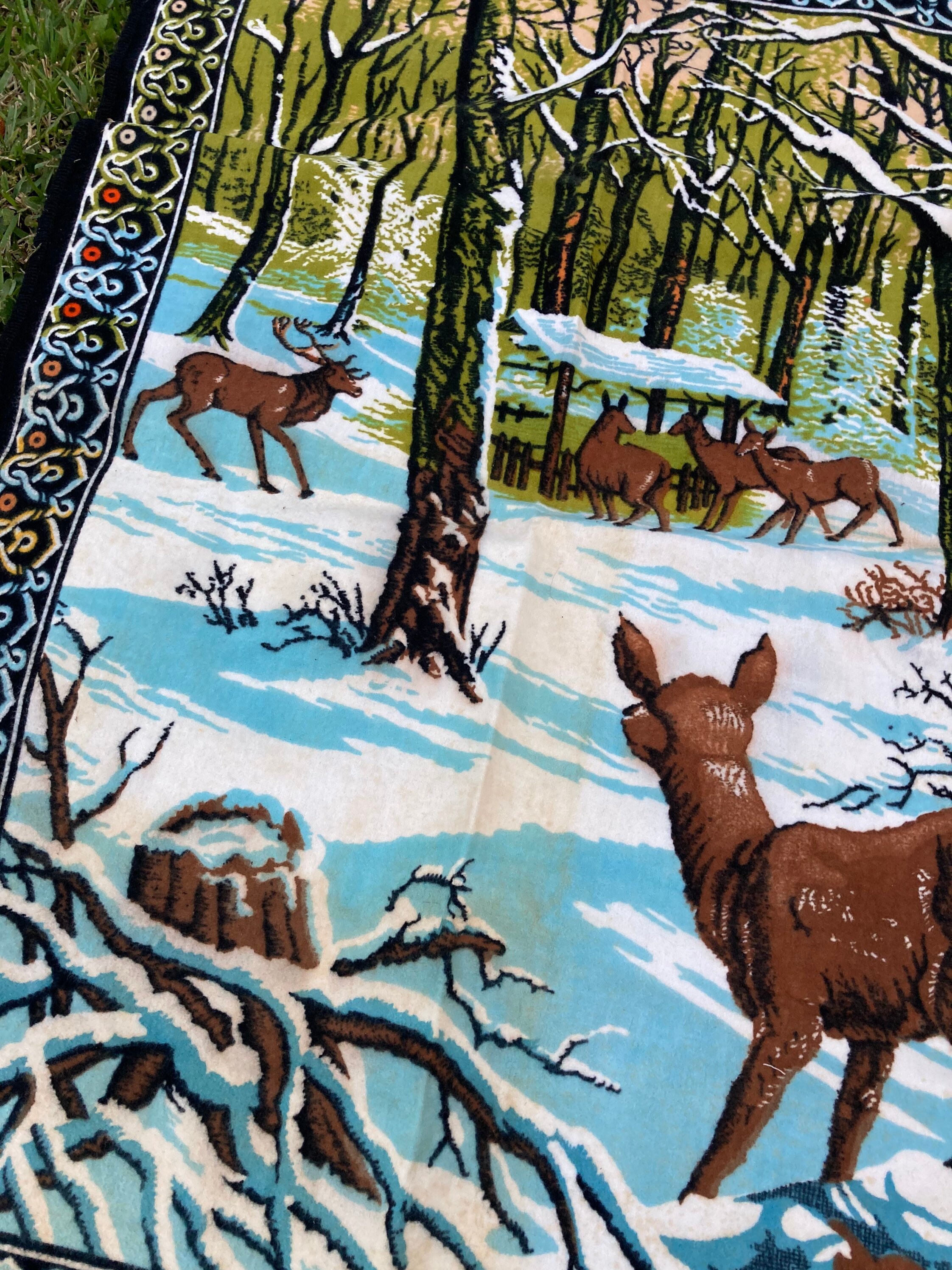 Vintage Deer Tapestry Wall Hanging - Etsy