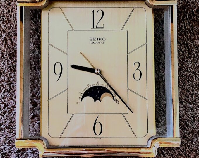 Vintage Seiko Quartz Moon Phase Wall Clock - Etsy