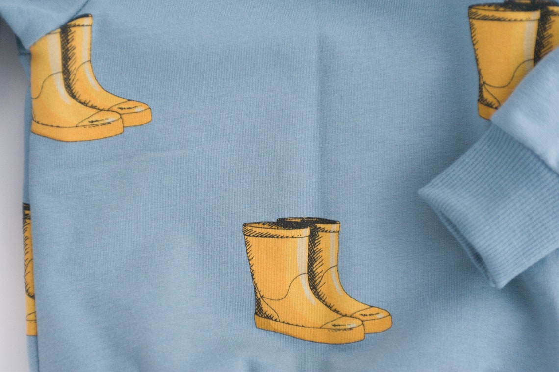SALE Slate Blue Wellies Print Baby and Toddler Crew Neck - Etsy