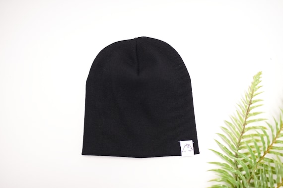 Black Baby and Toddler Slouch Beanie | Etsy