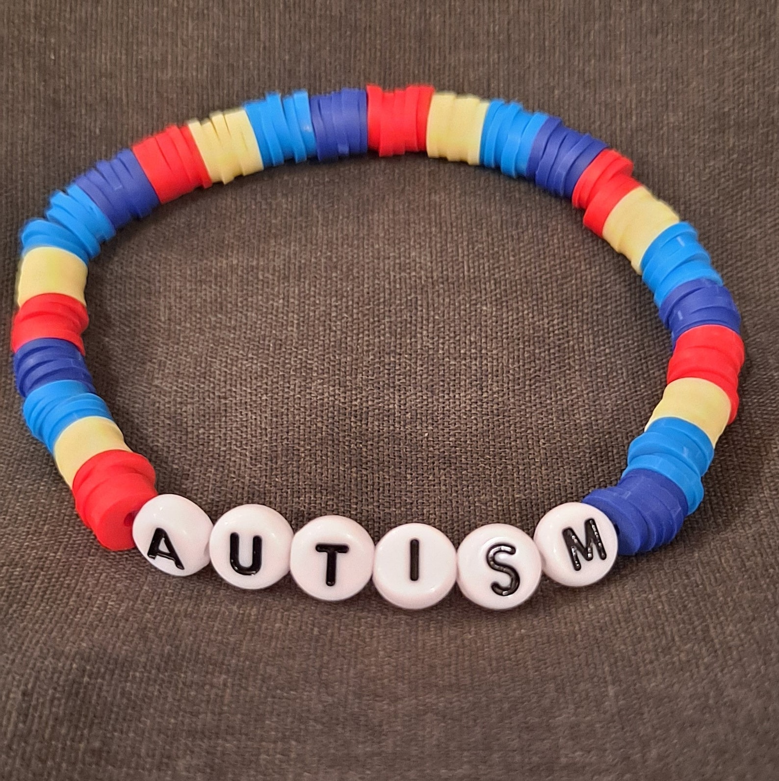 Stretchy Heishi Bead Autism Awareness Bracelet - Etsy