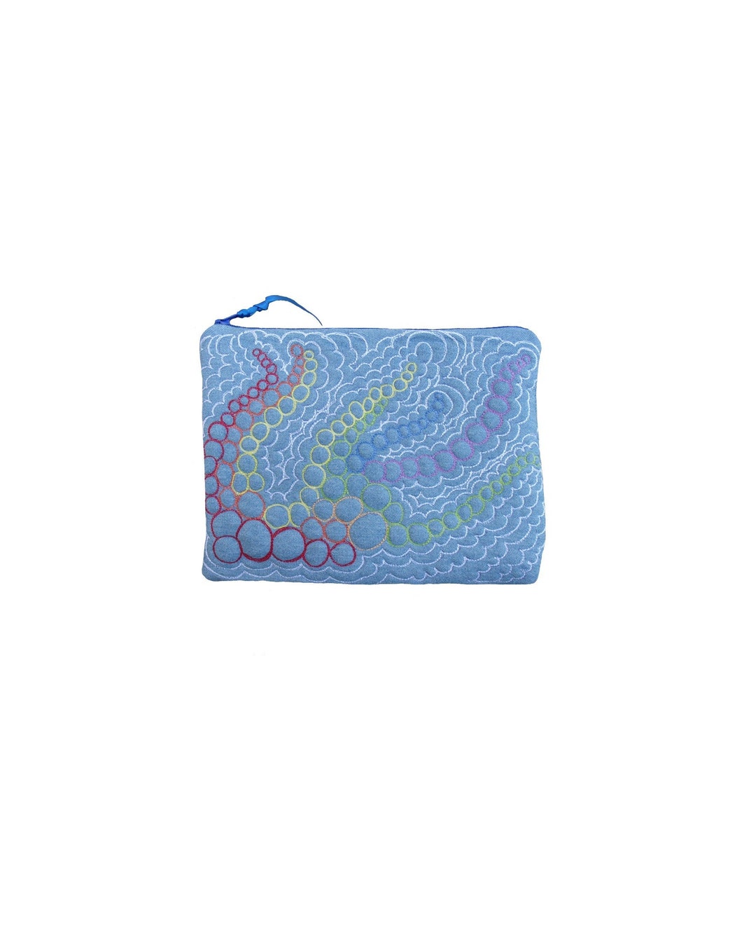 Eco Friendly Denim Coin Purse With Zipper, Hand Quilted and Decorated ...