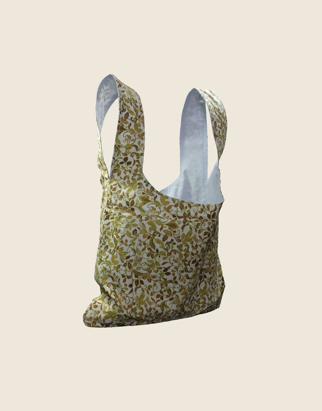 Eco Friendly, Carry All, Lunch Tote, Reversable With Plant Leaf Pattern ...
