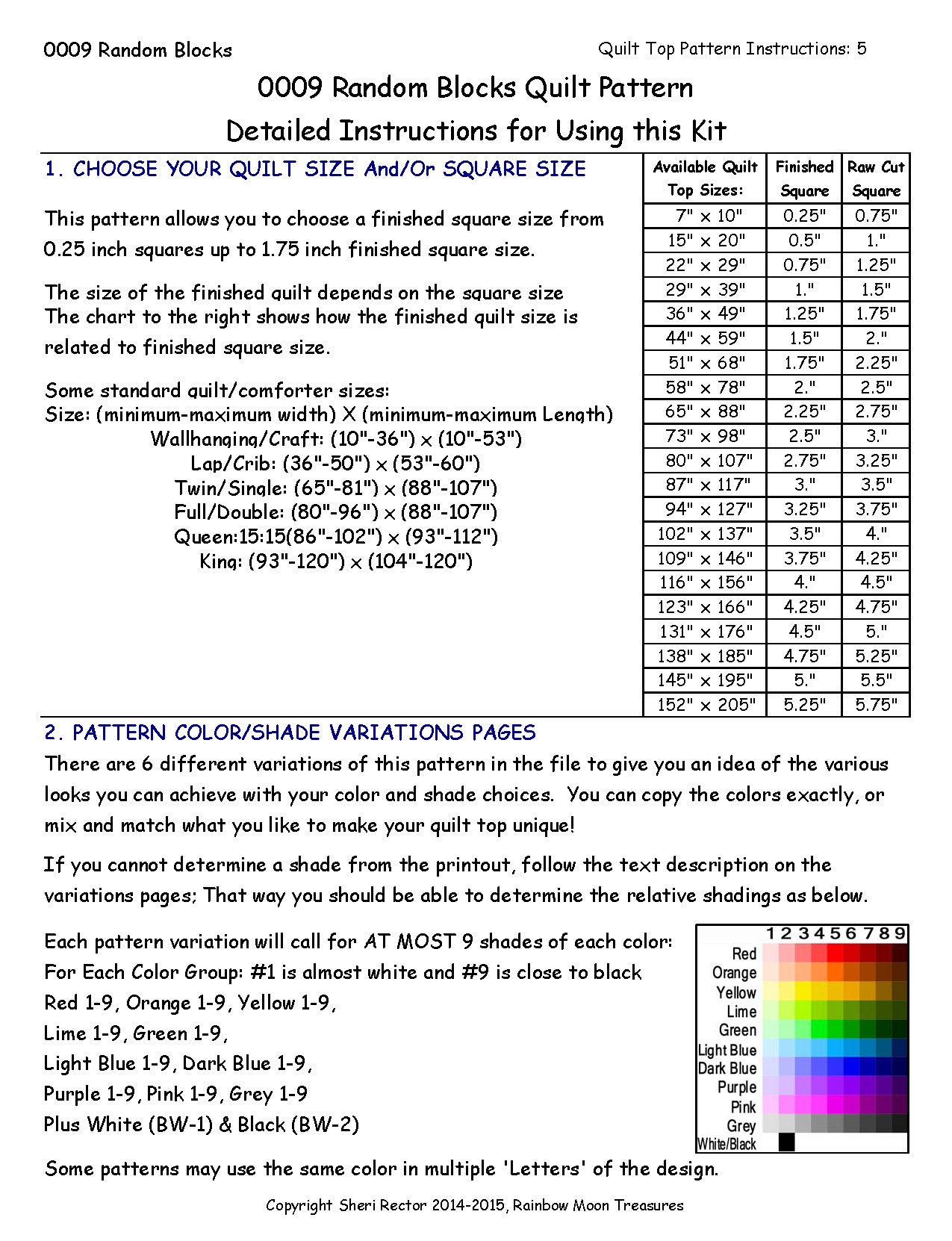 0009 Random Blocks Quilt Pattern - Etsy