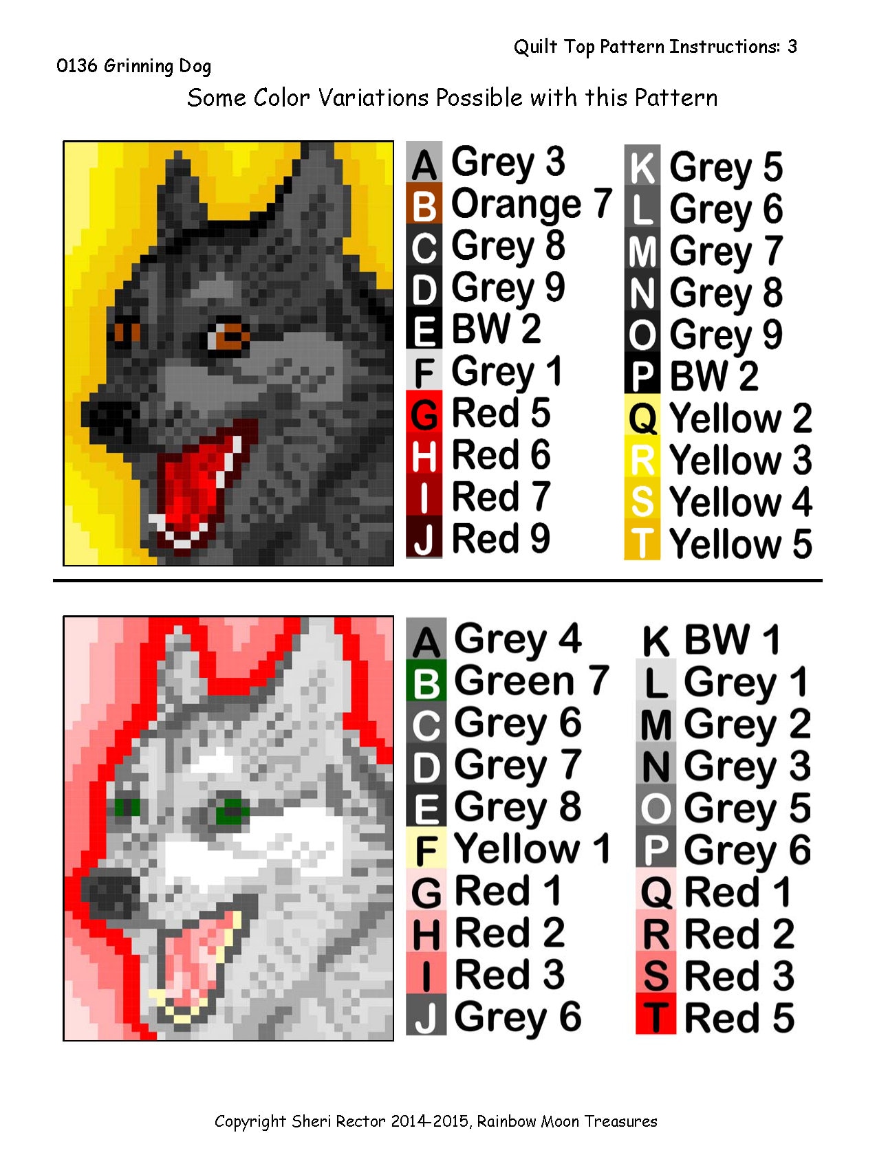 0136 Grinning Dog Quilt Pattern - Etsy