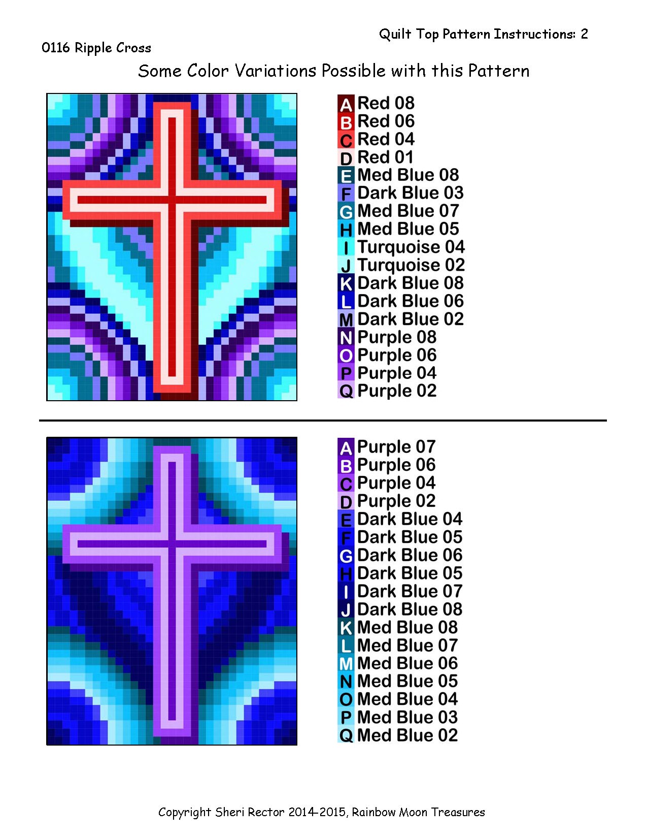 0116 Simple Cross With Ripples Quilt Pattern - Etsy