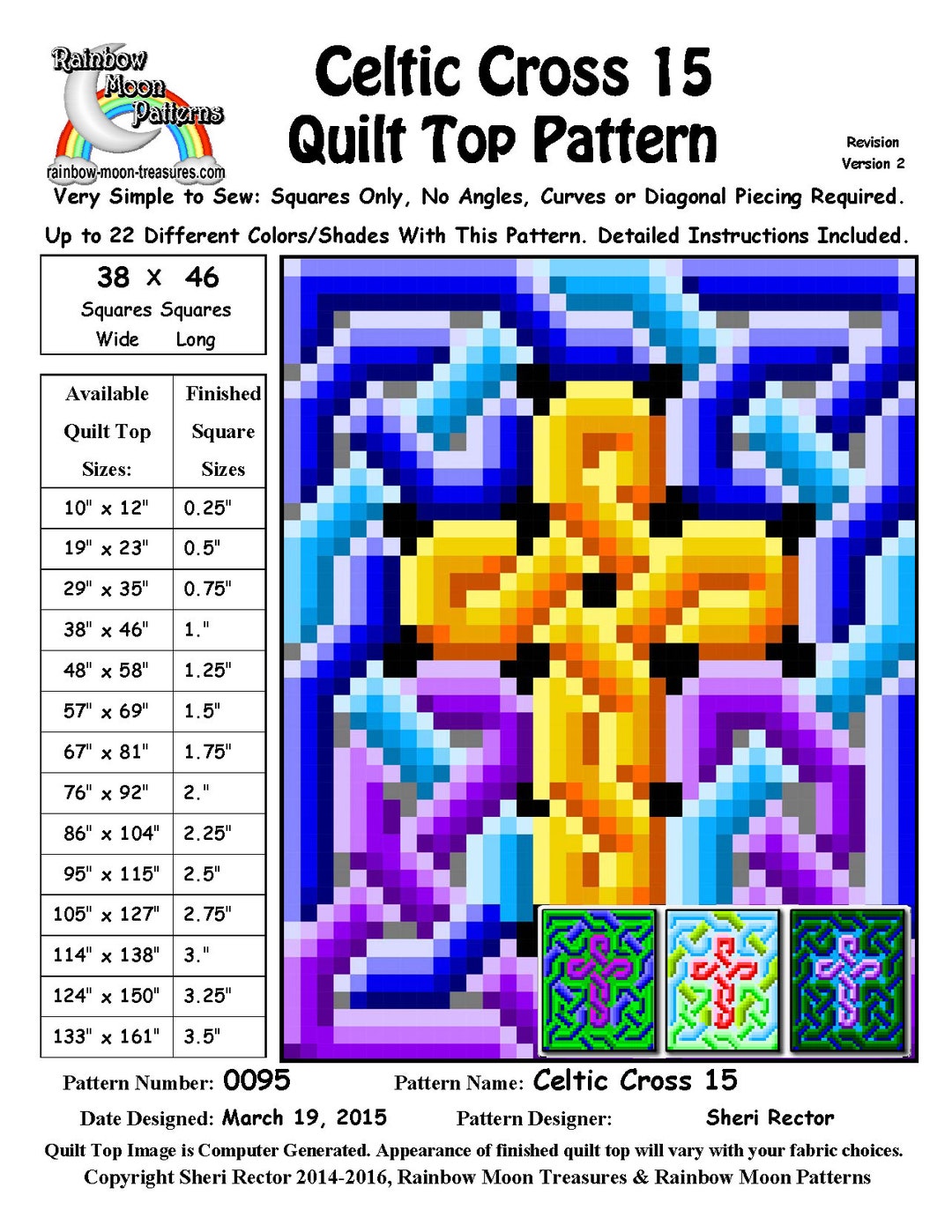 0095 Celtic Cross 15 Quilt Pattern - Etsy
