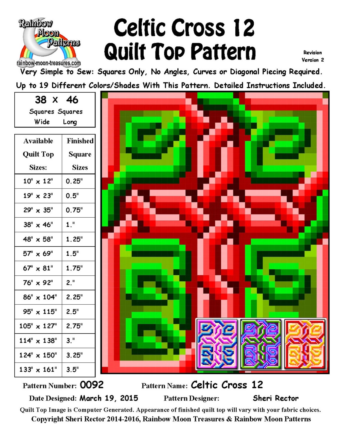 0092 Celtic Cross 12 Quilt Pattern - Etsy