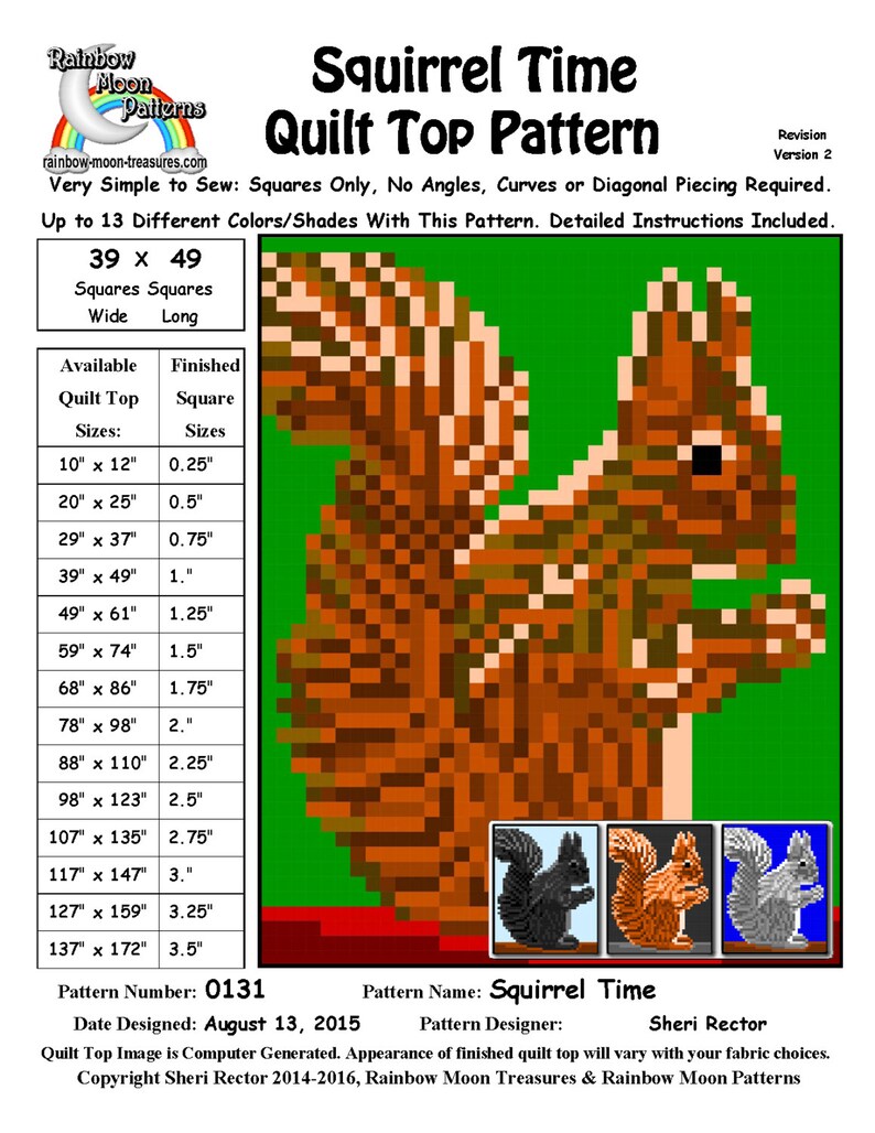 0131 Squirrel Time Quilt Pattern - Etsy
