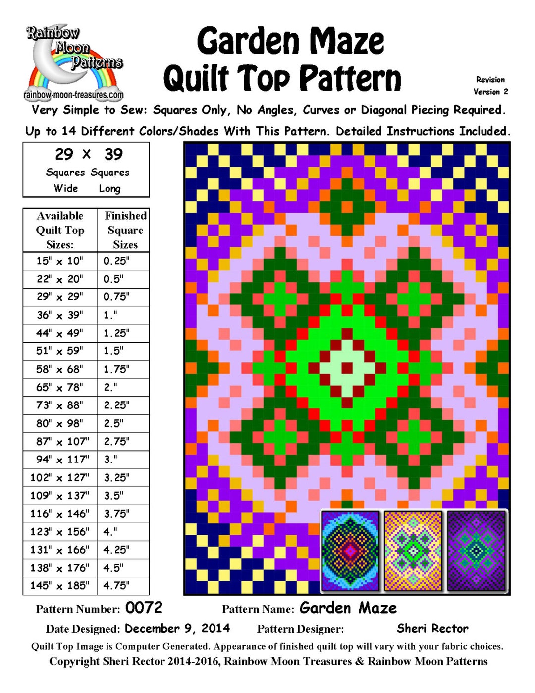 0072 Garden Maze Quilt Pattern - Etsy
