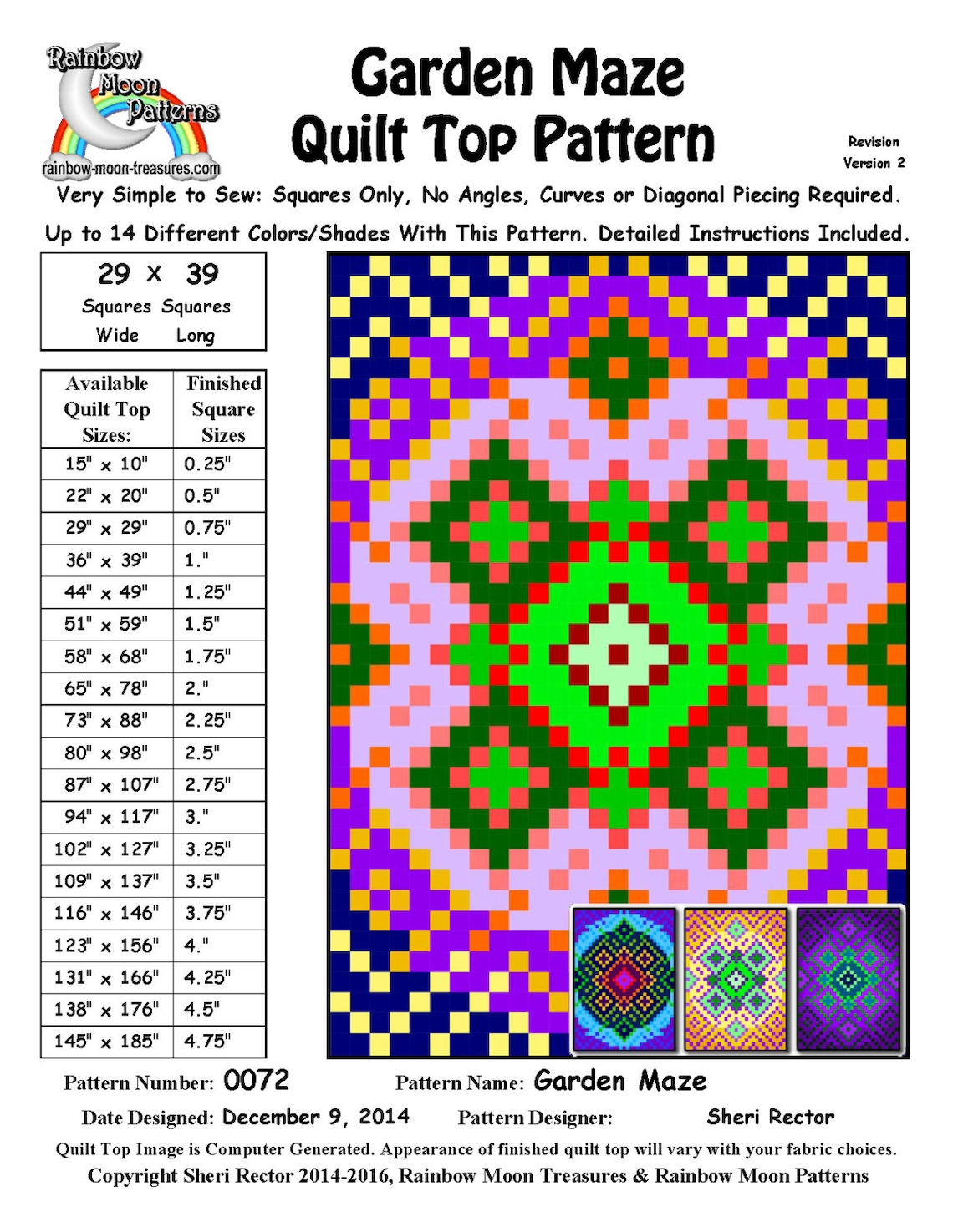 0072 Garden Maze Quilt Pattern - Etsy