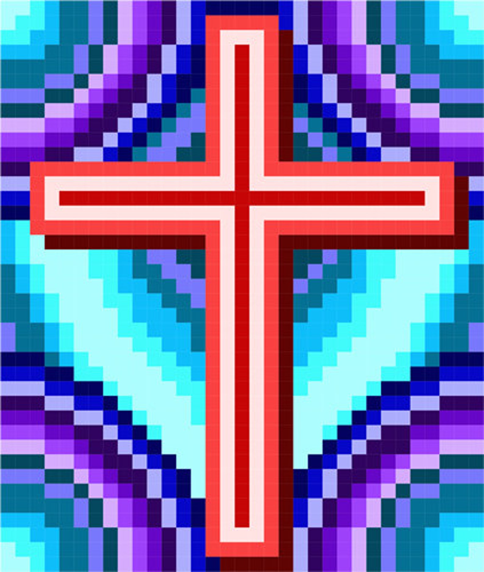 0116 Simple Cross With Ripples Quilt Pattern - Etsy