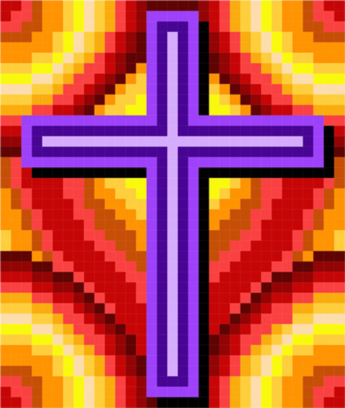 0116 Simple Cross With Ripples Quilt Pattern - Etsy
