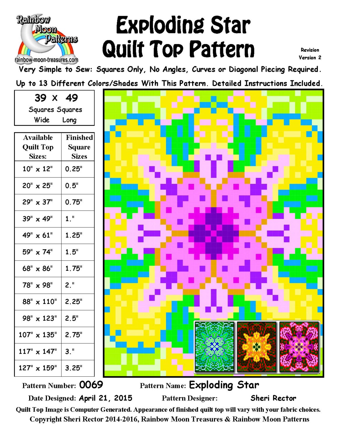 0069 Exploding Star Mandala Quilt Pattern - Etsy