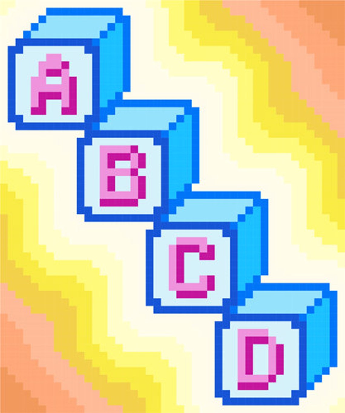 0172 Baby Blocks ABCD Quilt Pattern - Etsy