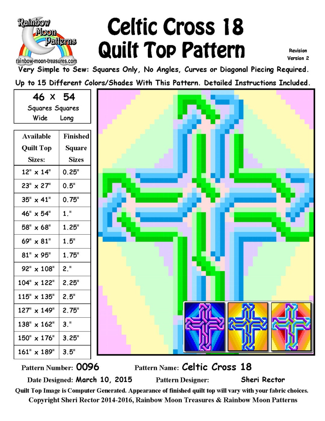 0096 Celtic Cross 18 Quilt Pattern - Etsy