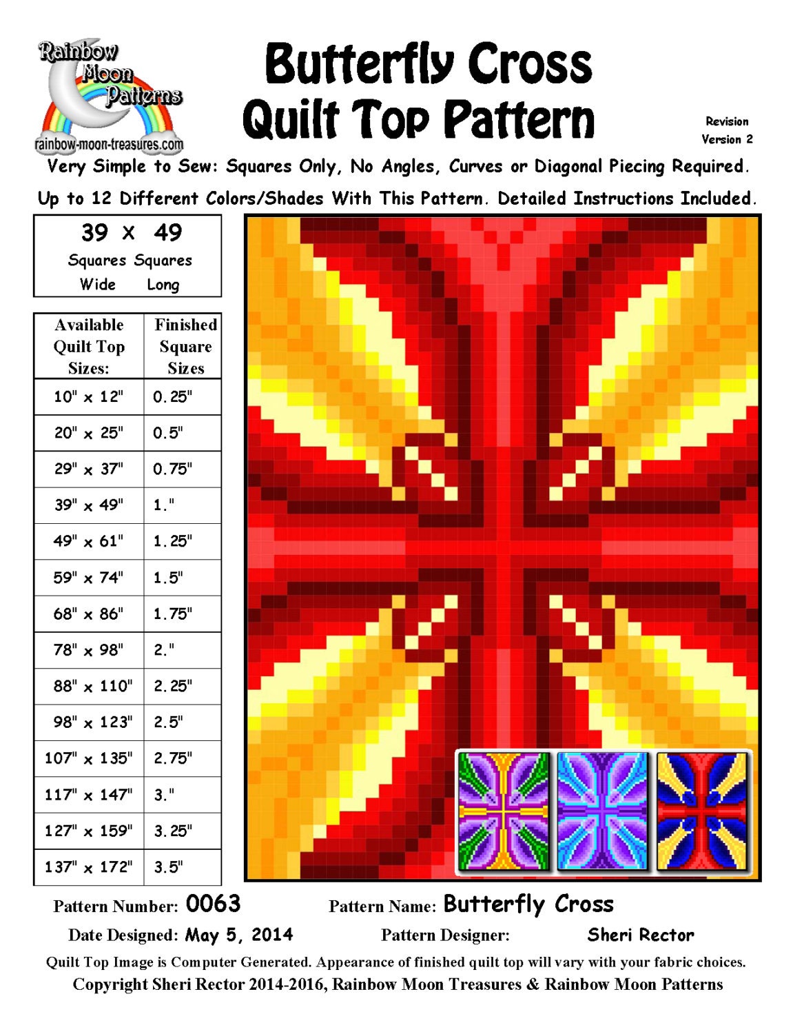 0063 Butterfly Cross Quilt Pattern - Etsy
